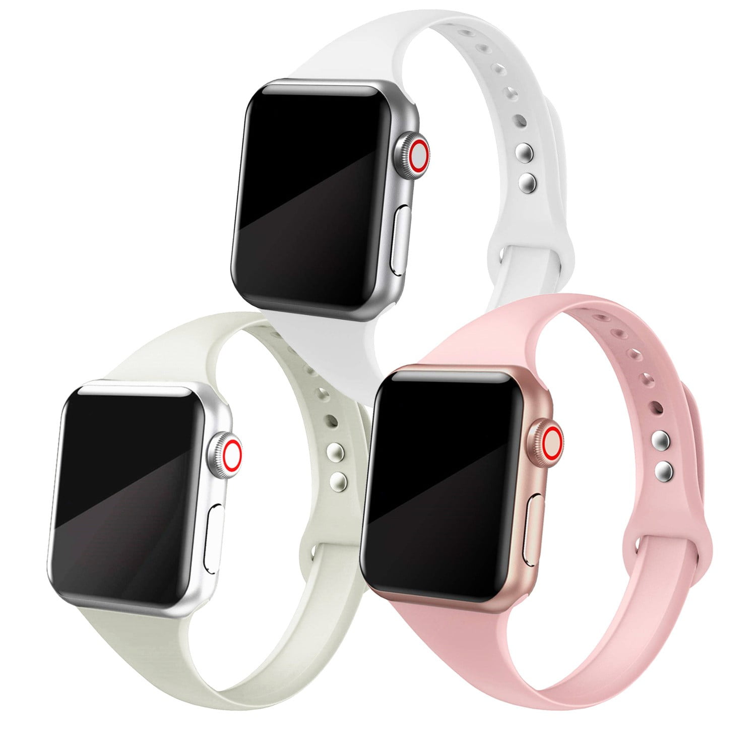 LEIXIUER Sport Slim Silicone Bands for Apple Watch Bands 40mm 41mm 38mm ...