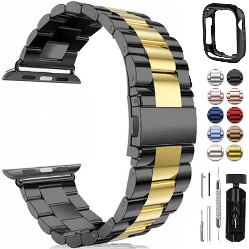 LEIXIUER Stainless Steel Band Metal Compatible with Apple Watch Bands ...
