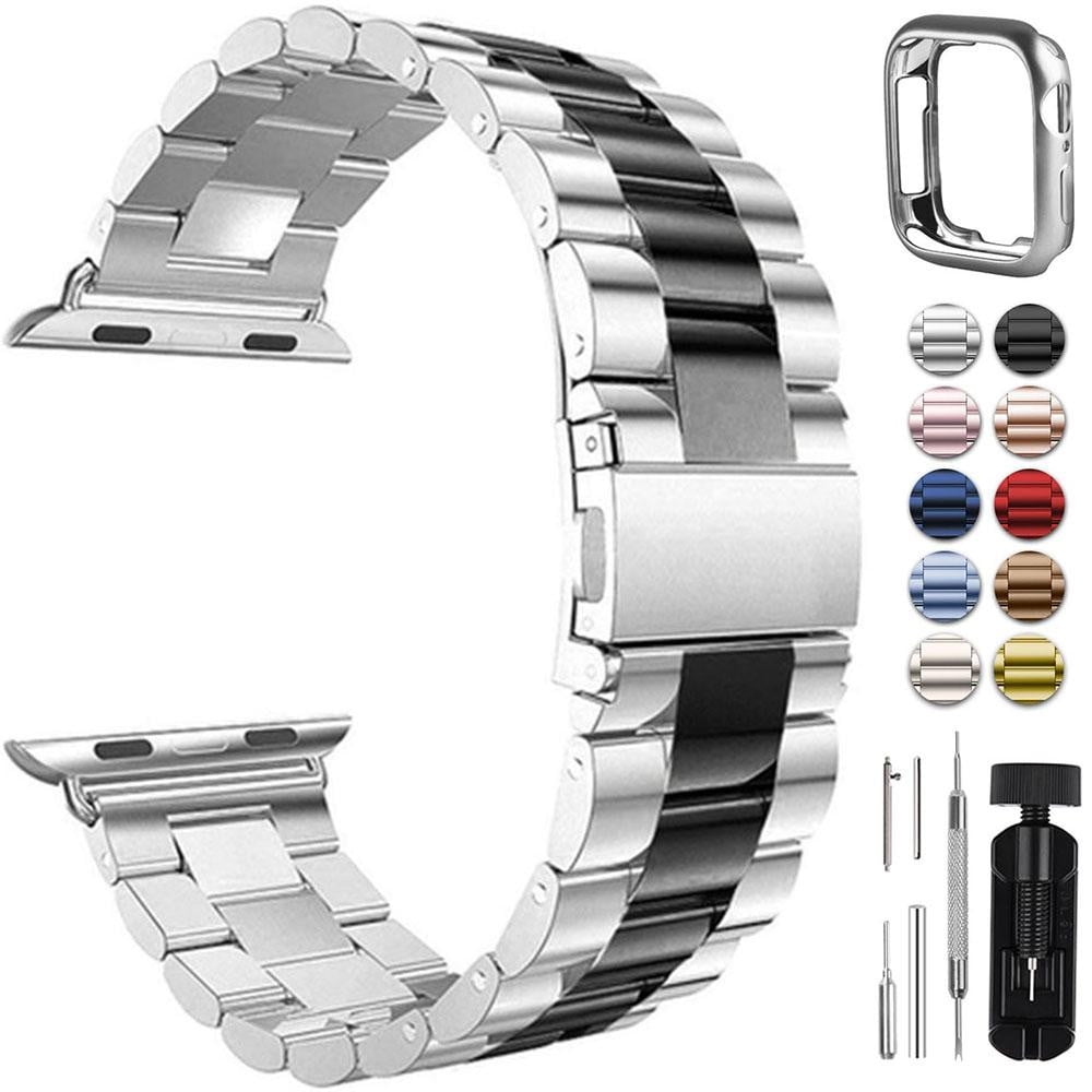 LEIXIUER Stainless Steel Band Metal Compatible with Apple Watch Bands ...