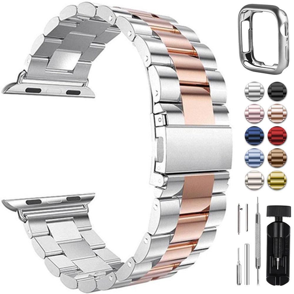 LEIXIUER Stainless Steel Band Metal Compatible with Apple Watch Bands ...