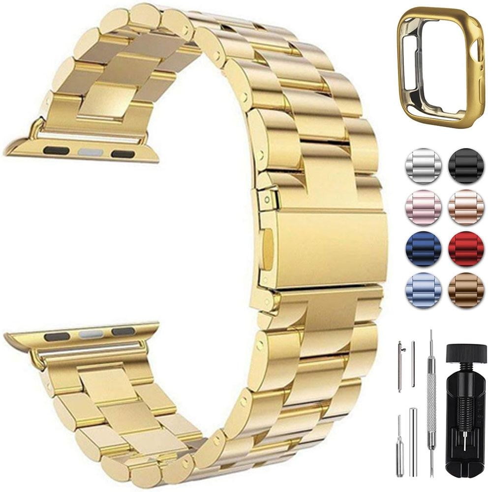 LEIXIUER Stainless Steel Band Metal Compatible with Apple Watch Bands ...