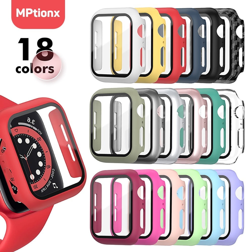 LEIXIUER Tempered Glass+Matte Watch Cover Compatible with Apple Watch ...