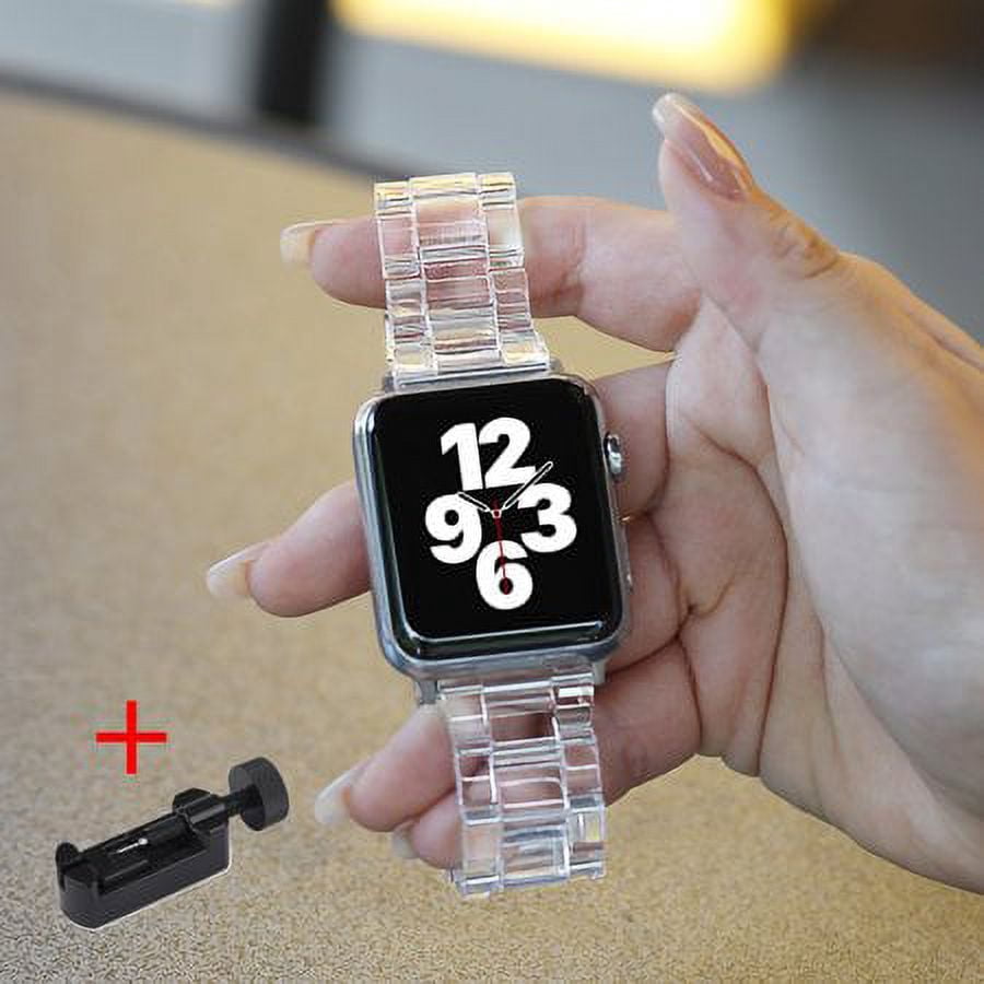 LEIXIUER Transparent Resin Wristbands Compatible with Apple Watch Bands ...