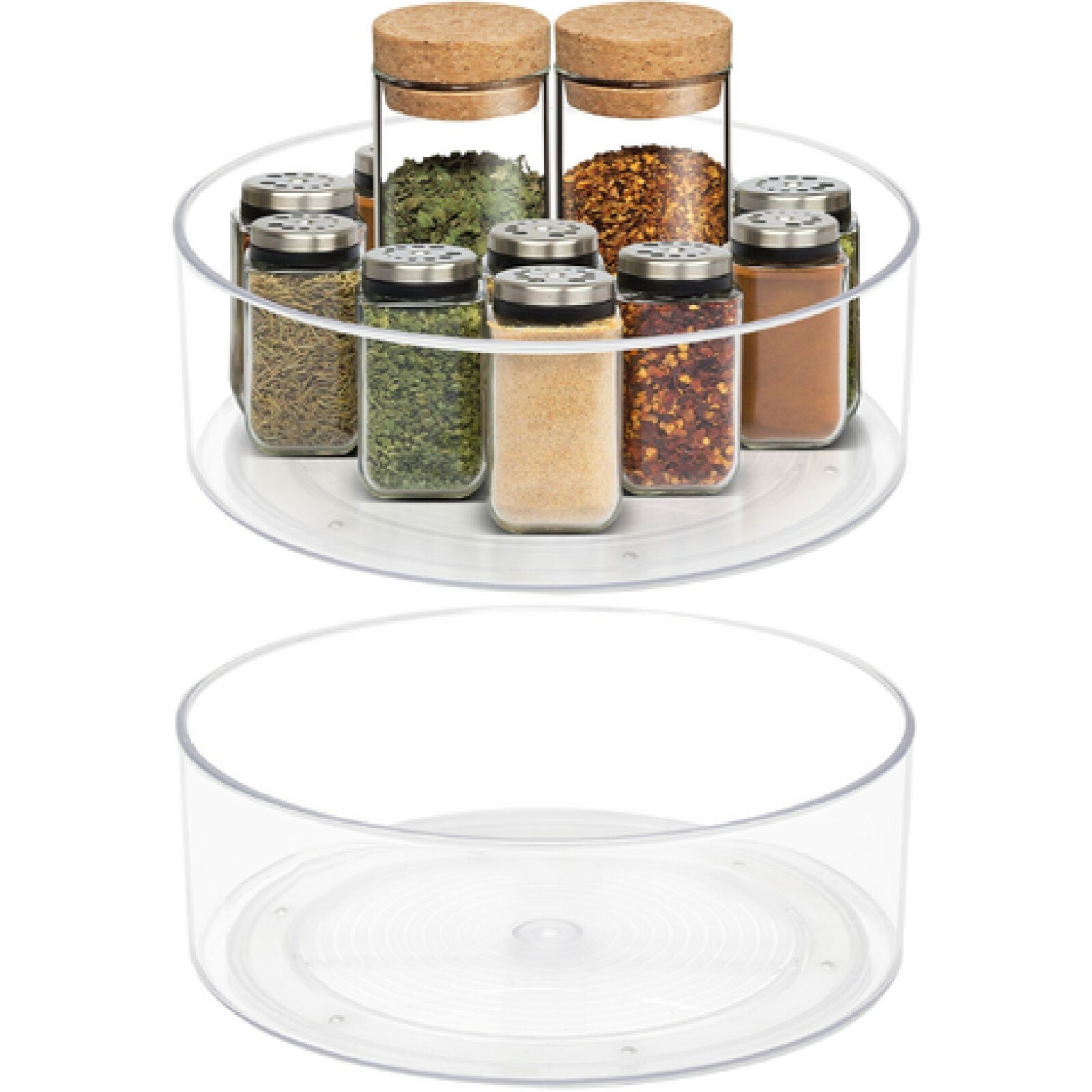 LEIYY 2 Pack Organizer for Cabinet， Turntable with Non-Slip Mat and ...