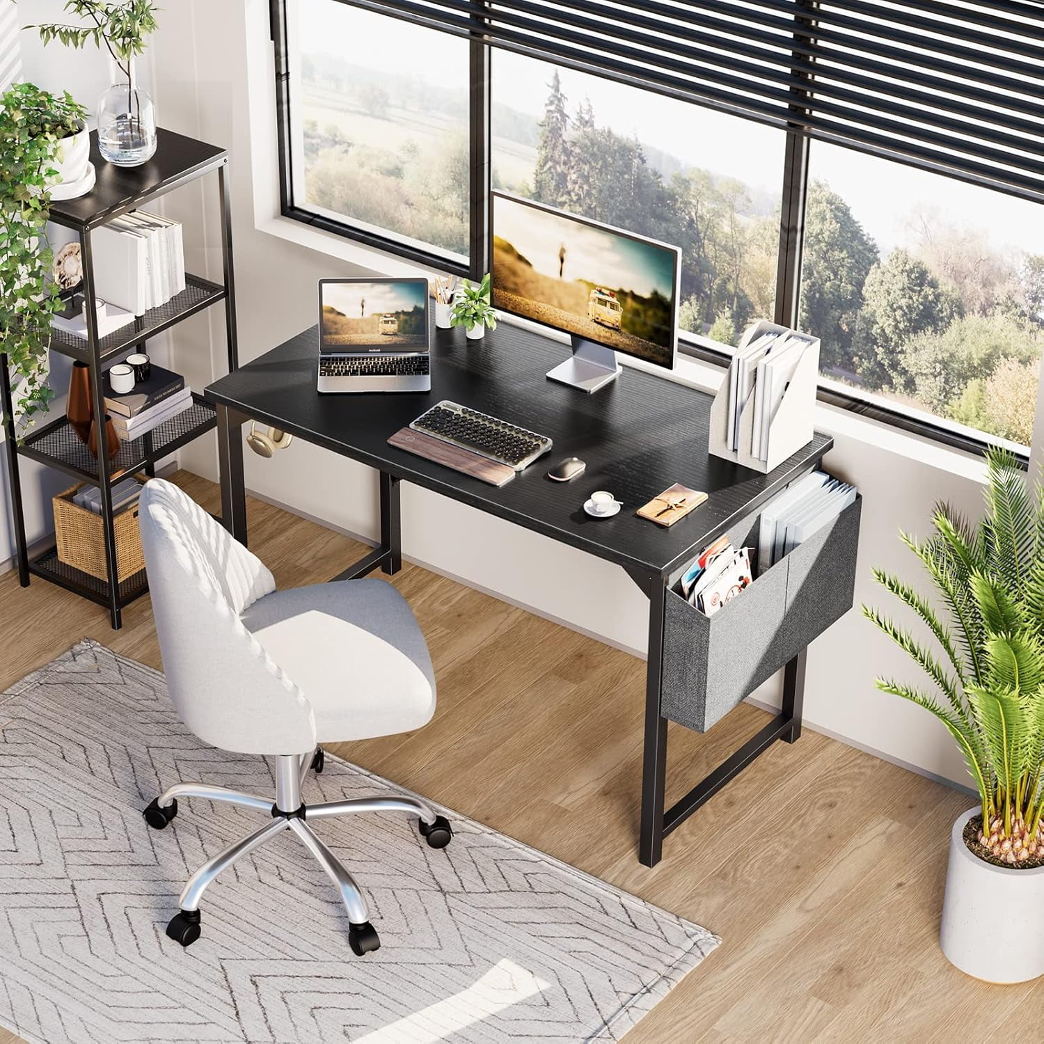 LEIYY Computer Office Desk with Storage, Gamingdesk Writingdesk ...