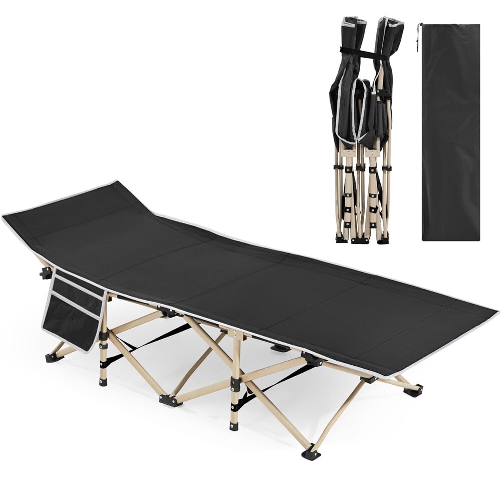 LEIYY Folding Camping Cot, Portable Military Canvas Sleeping Bed ...