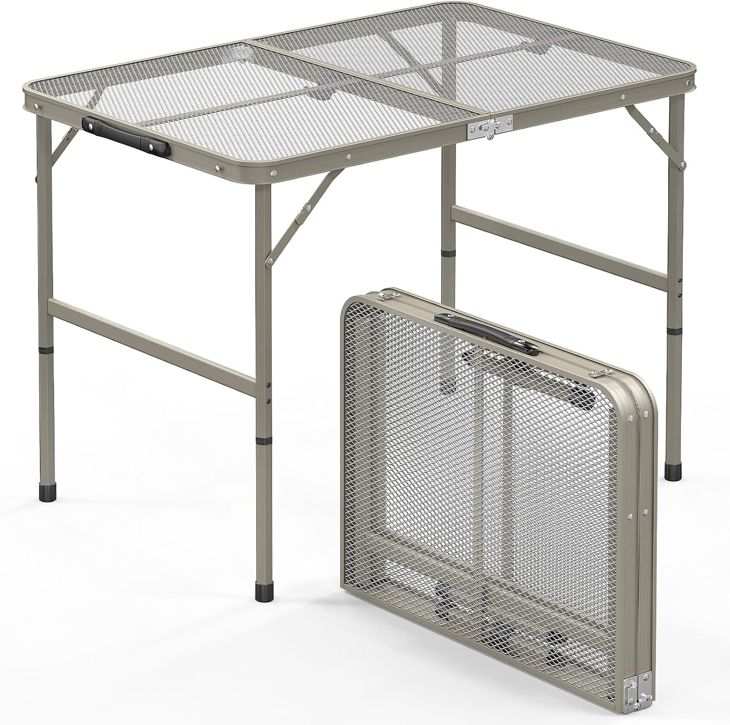 LEIYY Folding Camping Table, Portable Picnic Table, 3x2 FT Lightweight ...