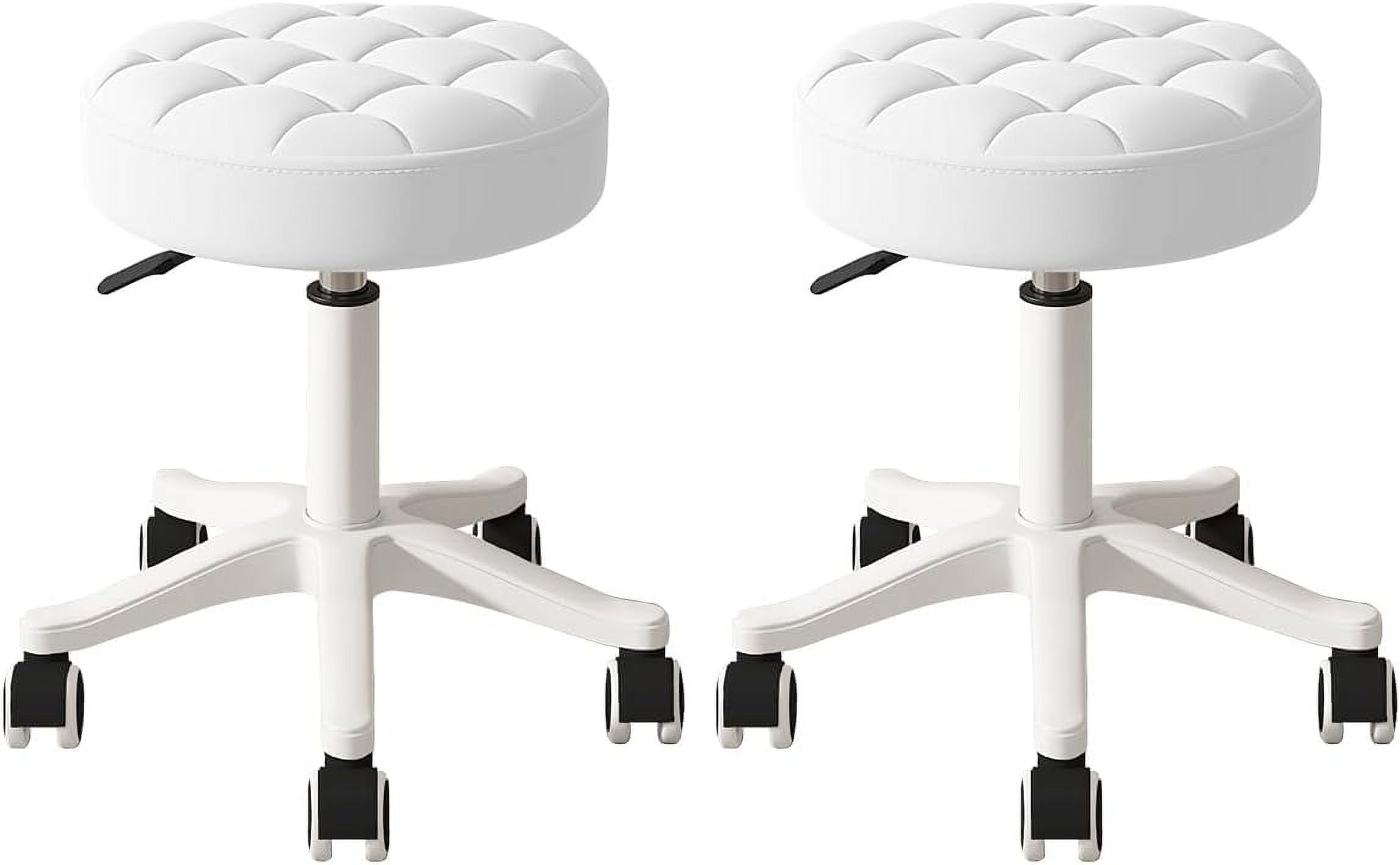 LEIYY Small Round Rolling Desk Chair Armless Comfy Vanity Computer ...