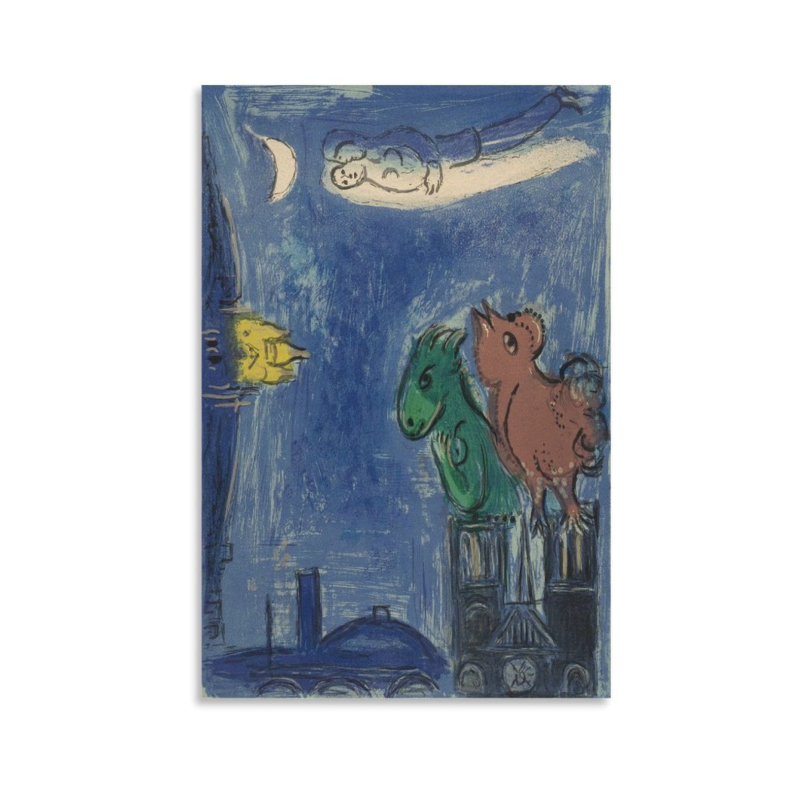 LEIZHANG Marc Chagall The Monsters of Notre-Dame Large Canvas Printing ...