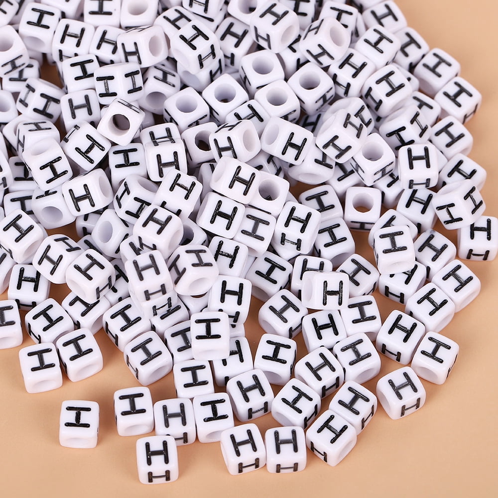 LEJHVAQK 100 Pcs Square Letter Beads, Multi-Size Acrylic Alphabet Cube ...