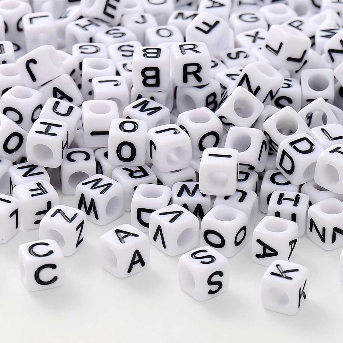 LEJHVAQK 1000 Pcs Square Letter Beads, 6x6mm Acrylic Alphabet Cube ...