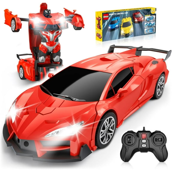 LEJHVAQK Hero Transform RC Car - One-Button Deforming Robot Toy - 2 ...