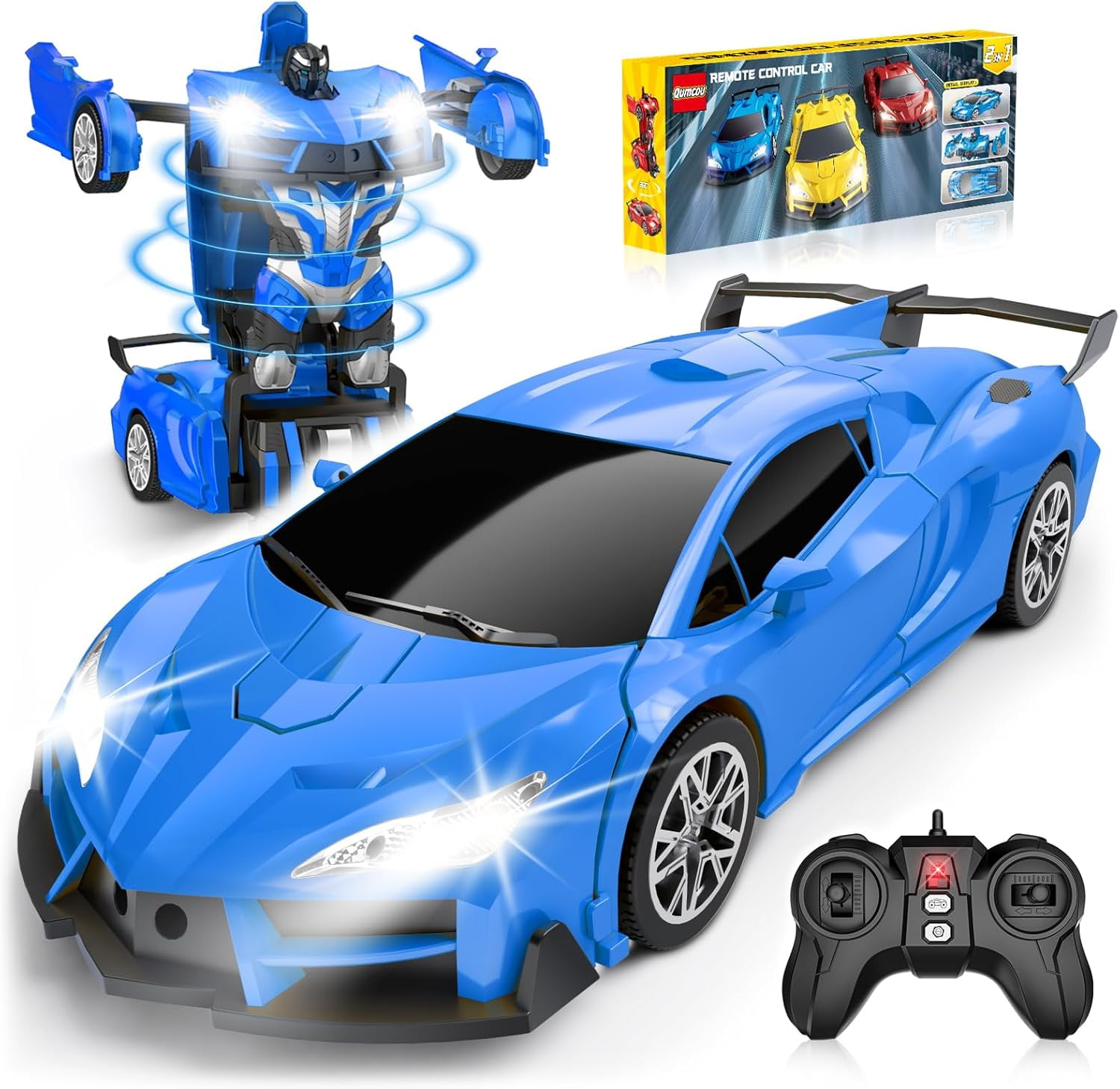 LEJHVAQK Hero Transform RC Car - One-Button Deforming Robot Toy - 2 ...