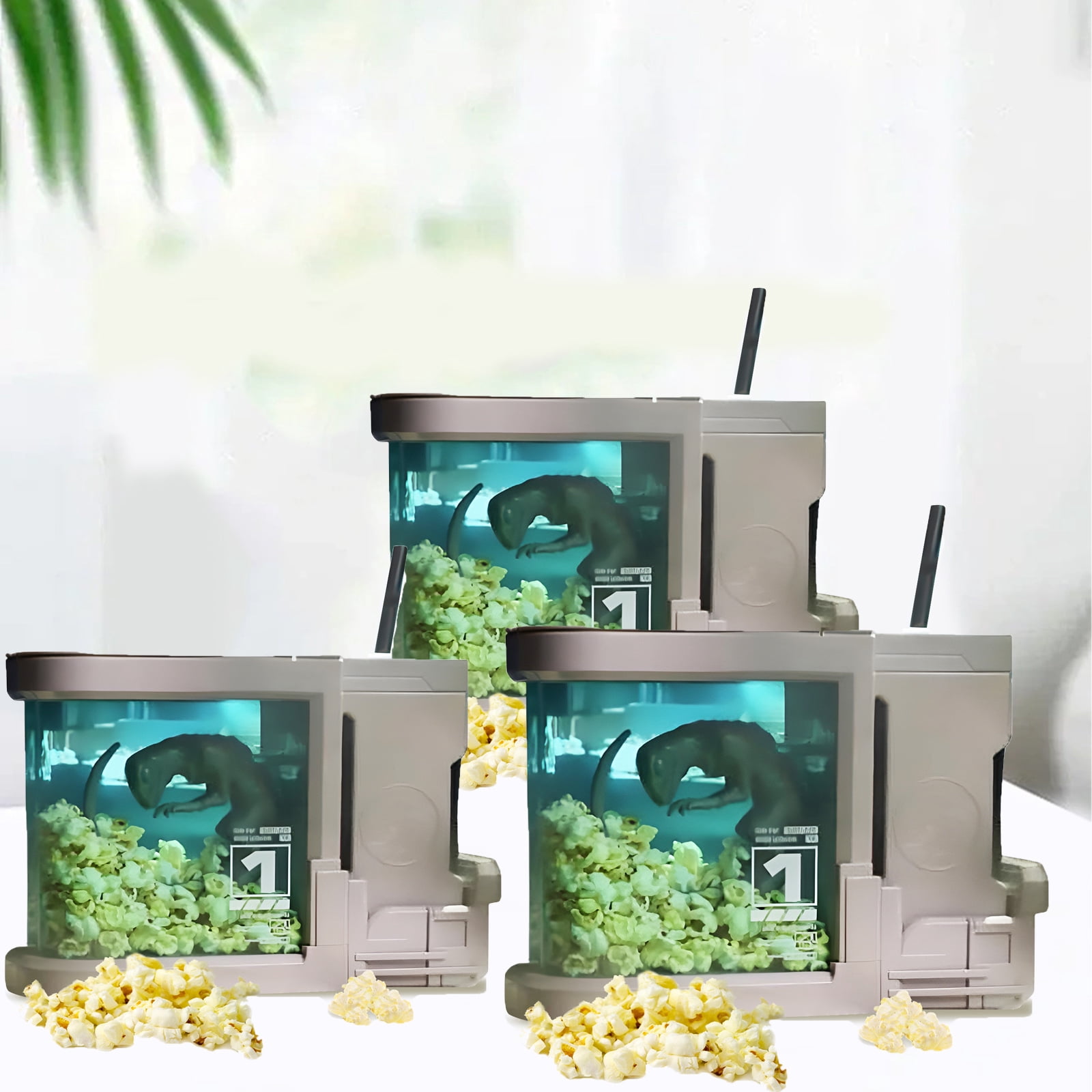 LEJHVAQK Jurassic Park Popcorn Bucket & Drink Cup in One, Unique Design ...