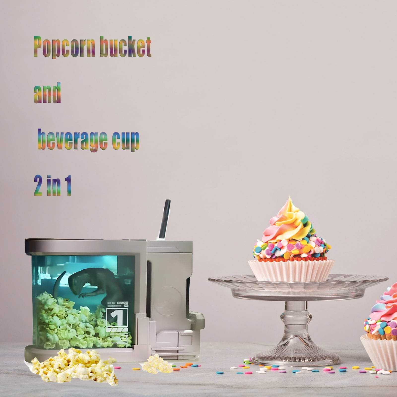 LEJHVAQK Jurassic Popcorn Bucket, Jurassic Park Popcorn Bucket & Drink ...