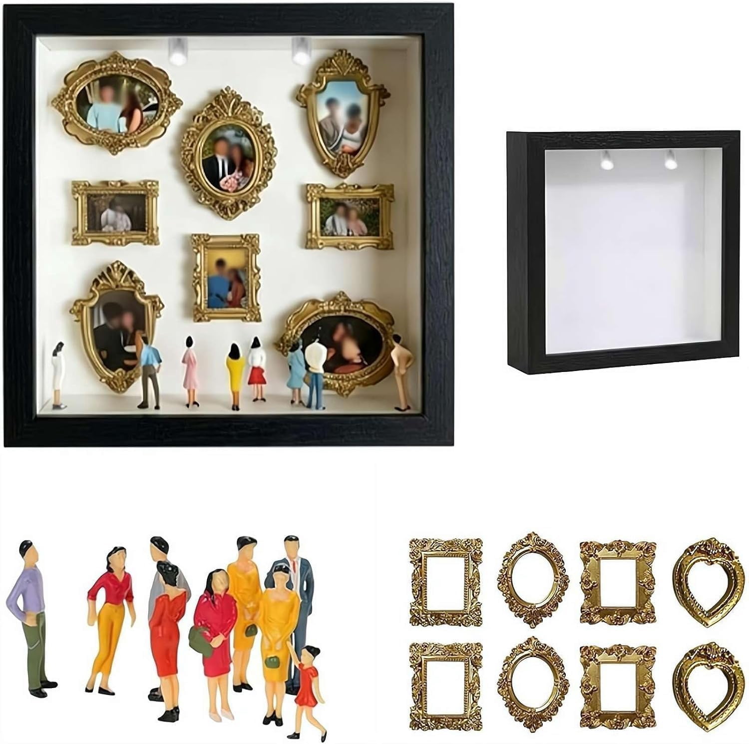 LEJHVAQK Personalized Memory Shadow Box - Mini Museum 3D Gallery with ...