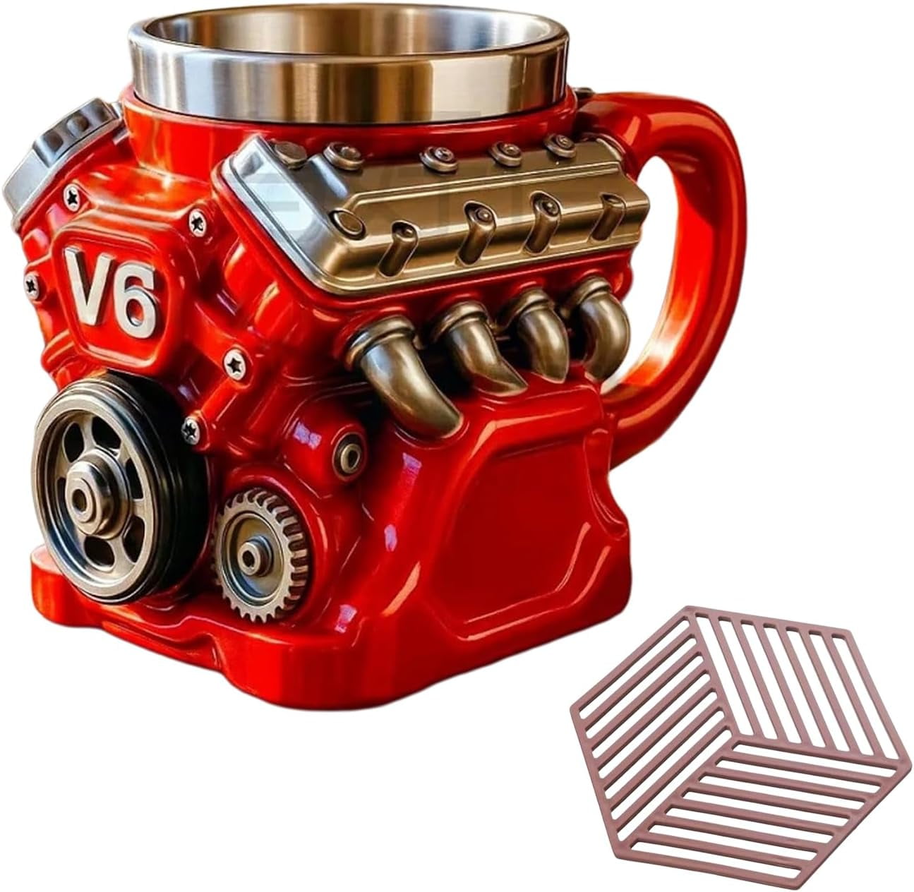 LEJHVAQK Retro V6 Engine Coffee Mug Vintage Engine Model Ceramic Cup ...