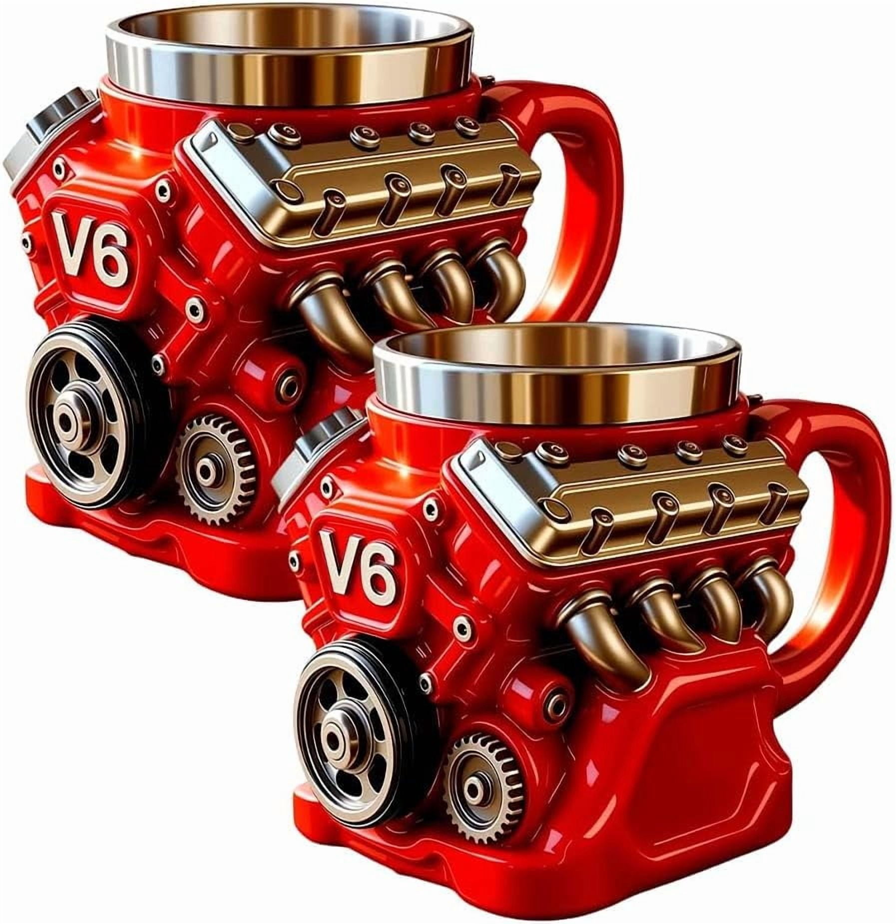 LEJHVAQK V6 Engine Coffee Mug, Retro Engine Coffee Mug V6 Stainless ...