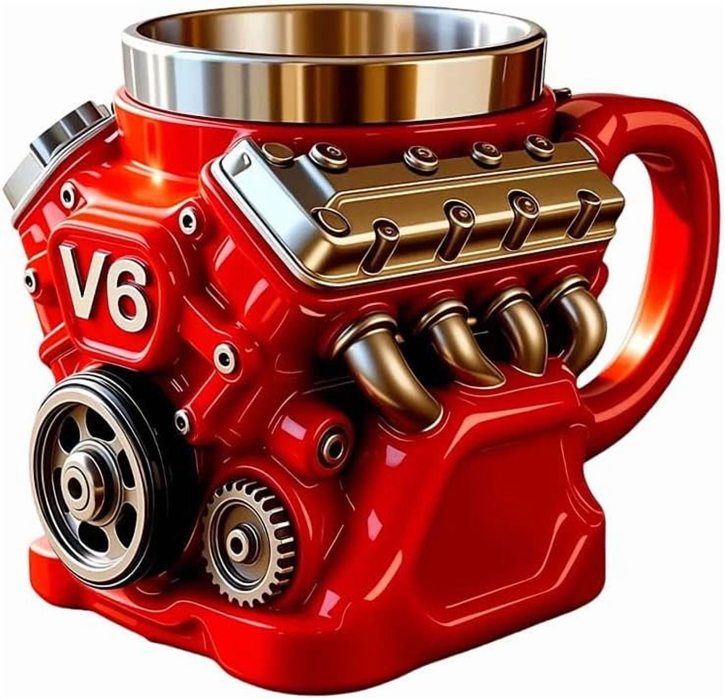 LEJHVAQK V6 Engine Coffee Mug, Retro Engine Coffee Mug V6 Stainless ...