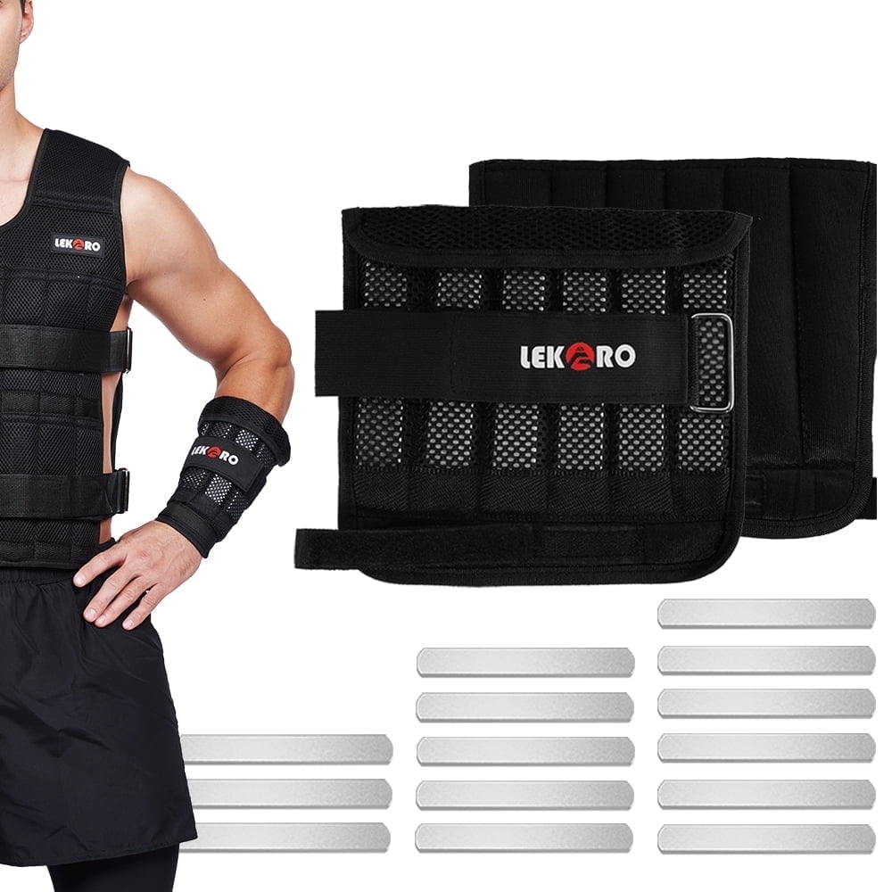 LEKÄRO Adjustable Wrist Arm Weights, 4.4lbs, for Fitness, Walking ...