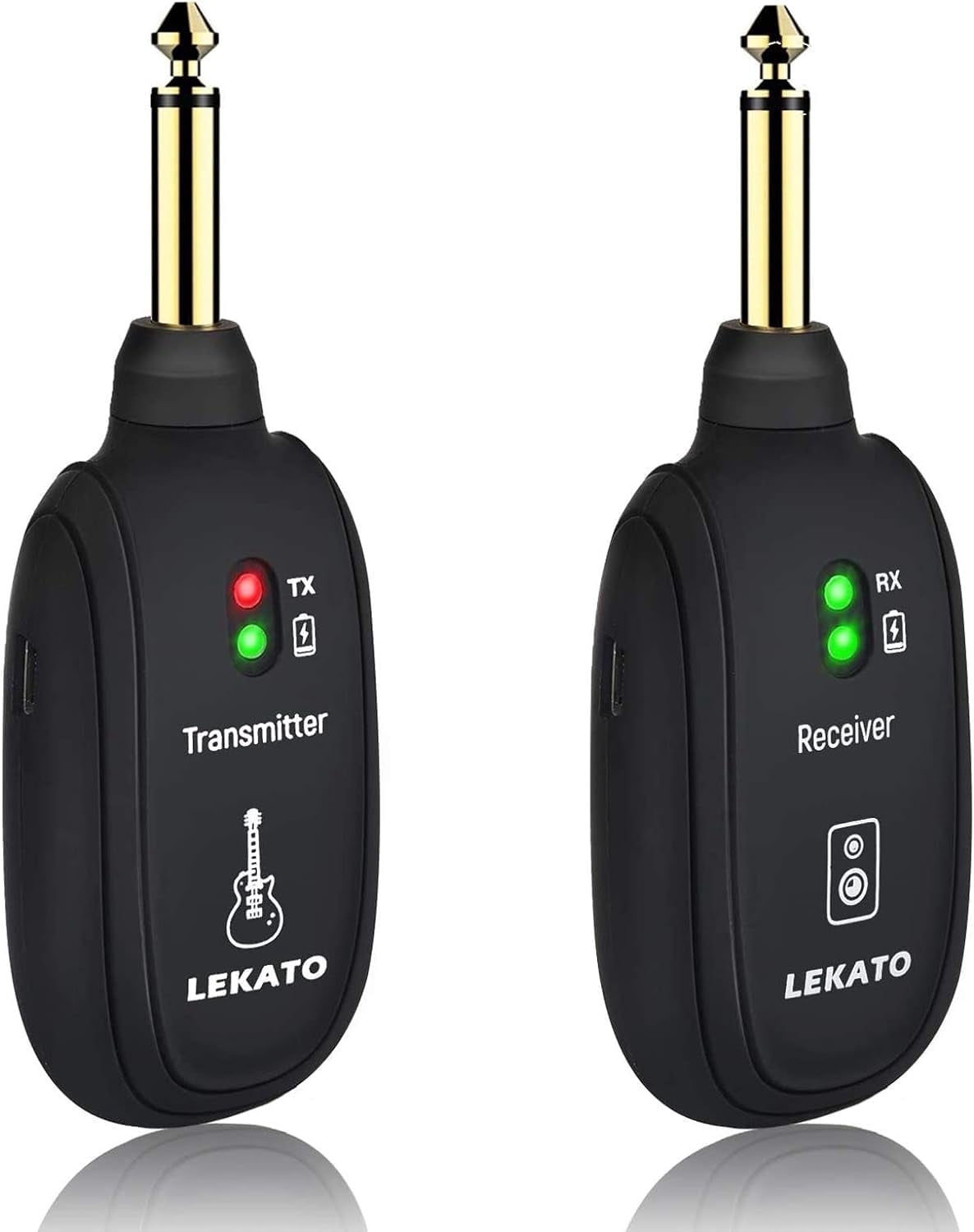 LEKATO A8 Wireless Guitar System Built-in Rechargeable 4 Channels ...