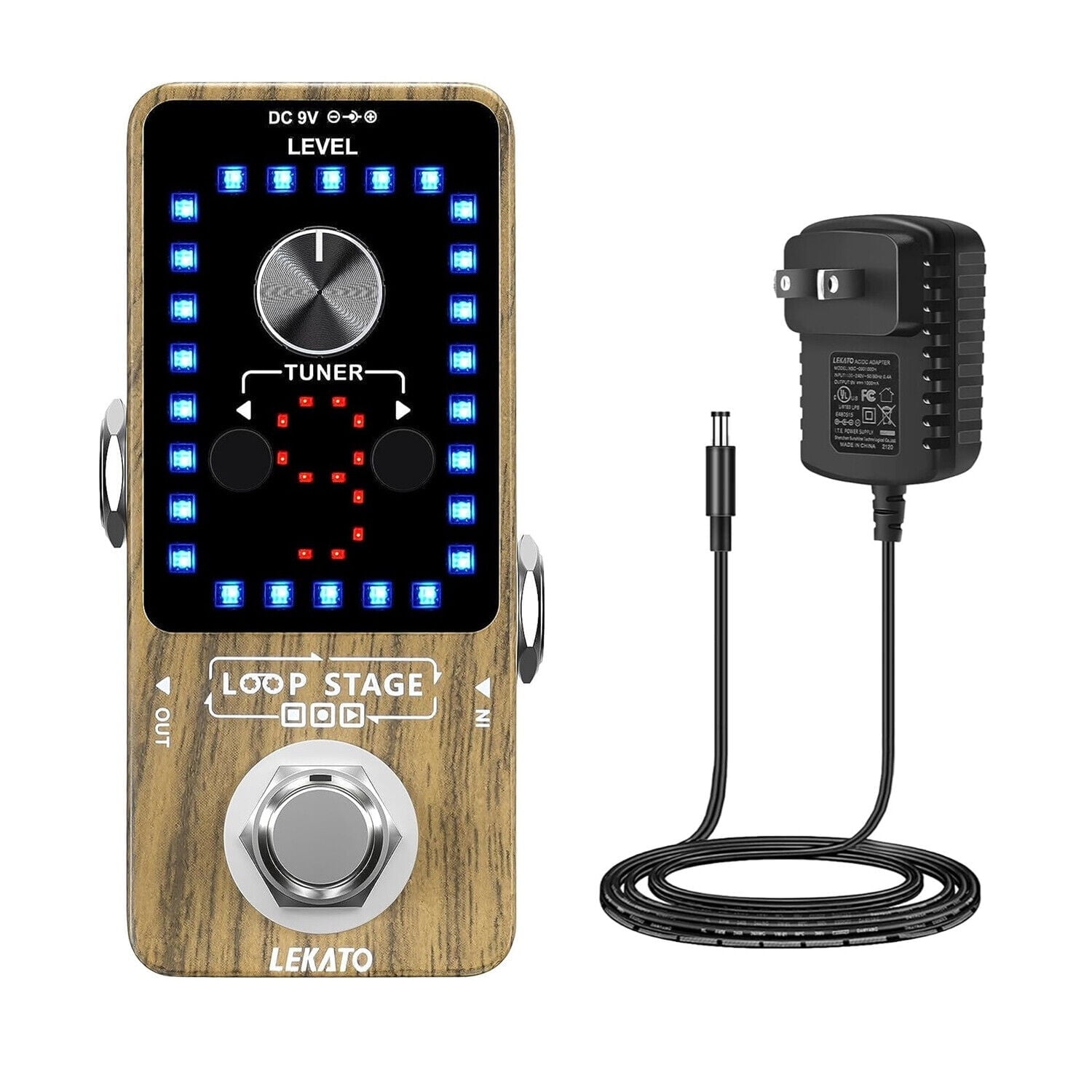 LEKATO Looper Guitar Loop Pedal Tuner Pedal 9 Loops 40 Minutes Record ...