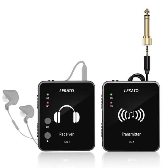 LEKATO MS-1 Wireless in-Ear Monitor System 2.4G Stereo Wireless IEM ...