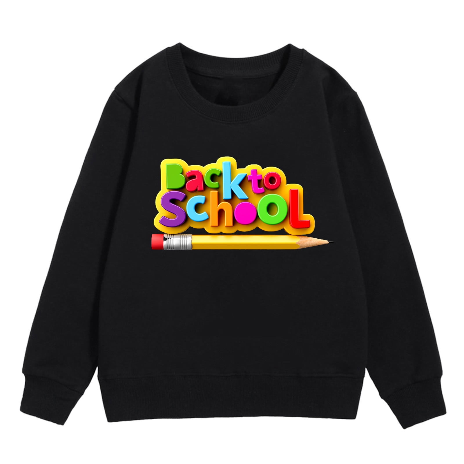 LEKDFST Back To School Sweatshirts for Girls Boys Cute Cartoon Print ...
