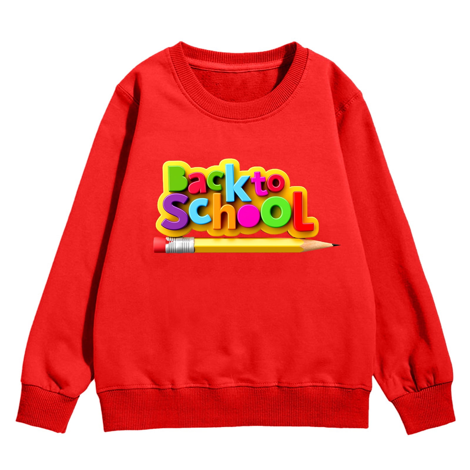 LEKDFST Back To School Sweatshirts for Girls Boys Cute Cartoon Print ...