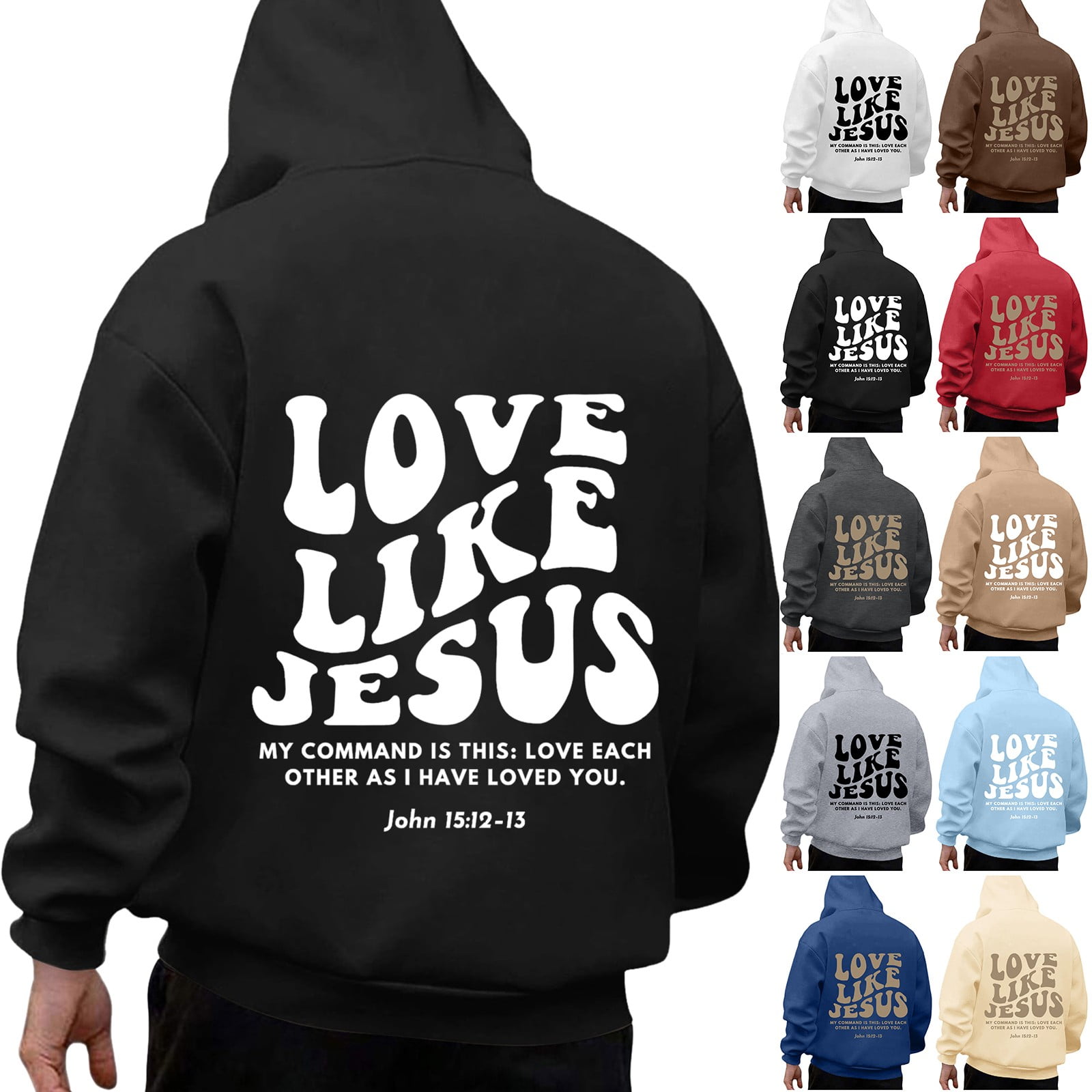 LEKDFST Christian Hoodies for Men Inspirational God Sweatshirt Faith ...