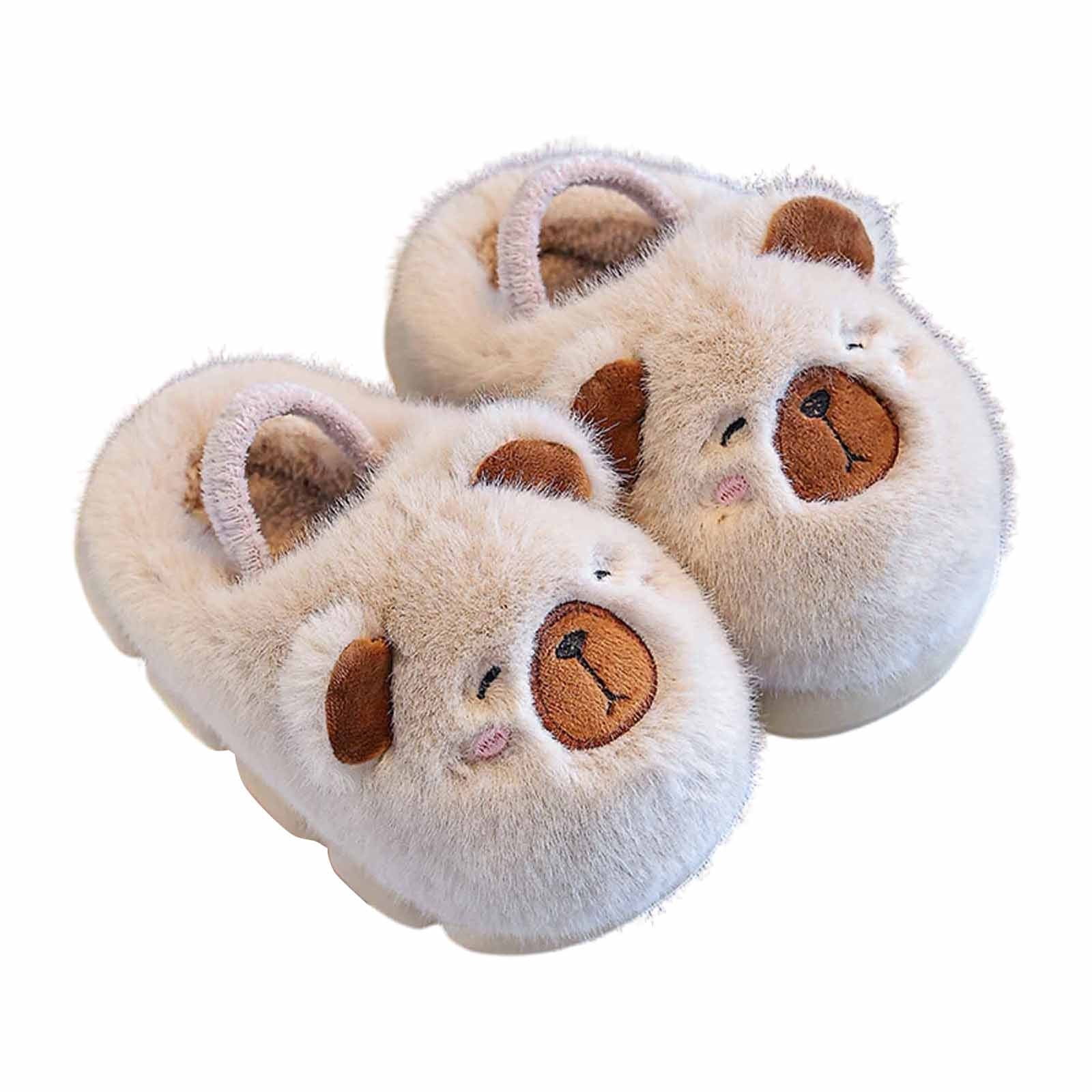LEKDFST Fuzzy Kids Slippers For Girls Boys House Slippers Cozy Winter ...