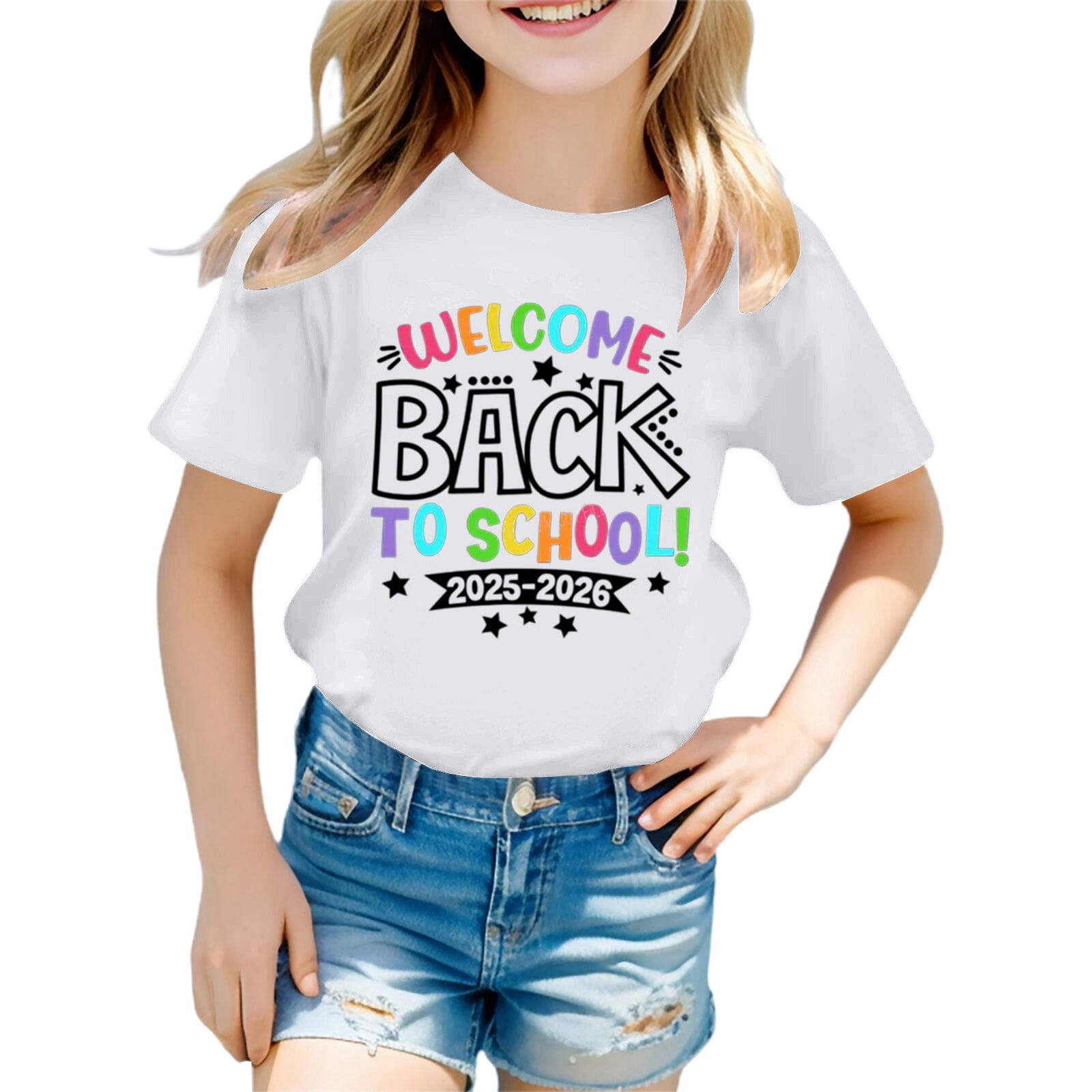 LEKDFST Girls Boys Back To School Shirts Cute Print First Day of School ...