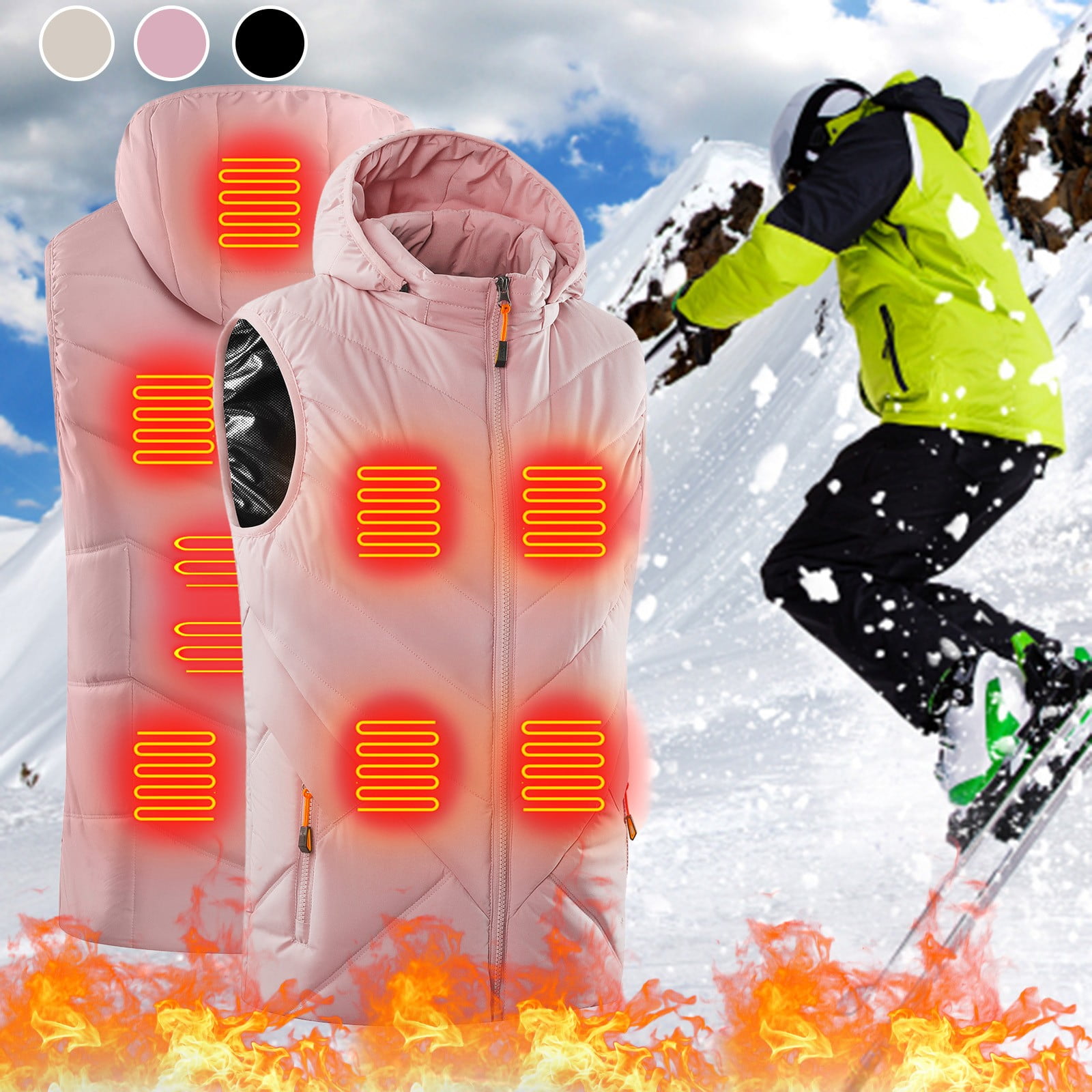 LEKDFST Heated Vest Women 11 Heat Zones USB Electric Smart Controller ...