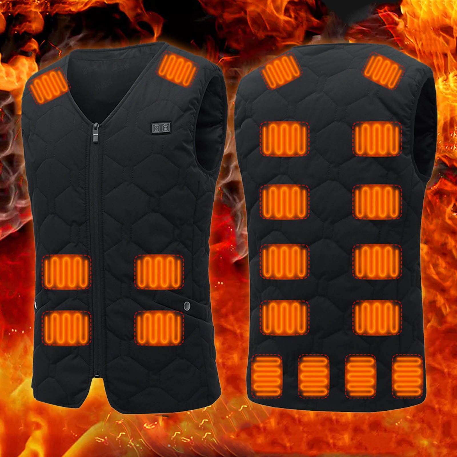 LEKDFST Heated Vest for Men 20 Heat Zones USB Electric Heating Jacket ...