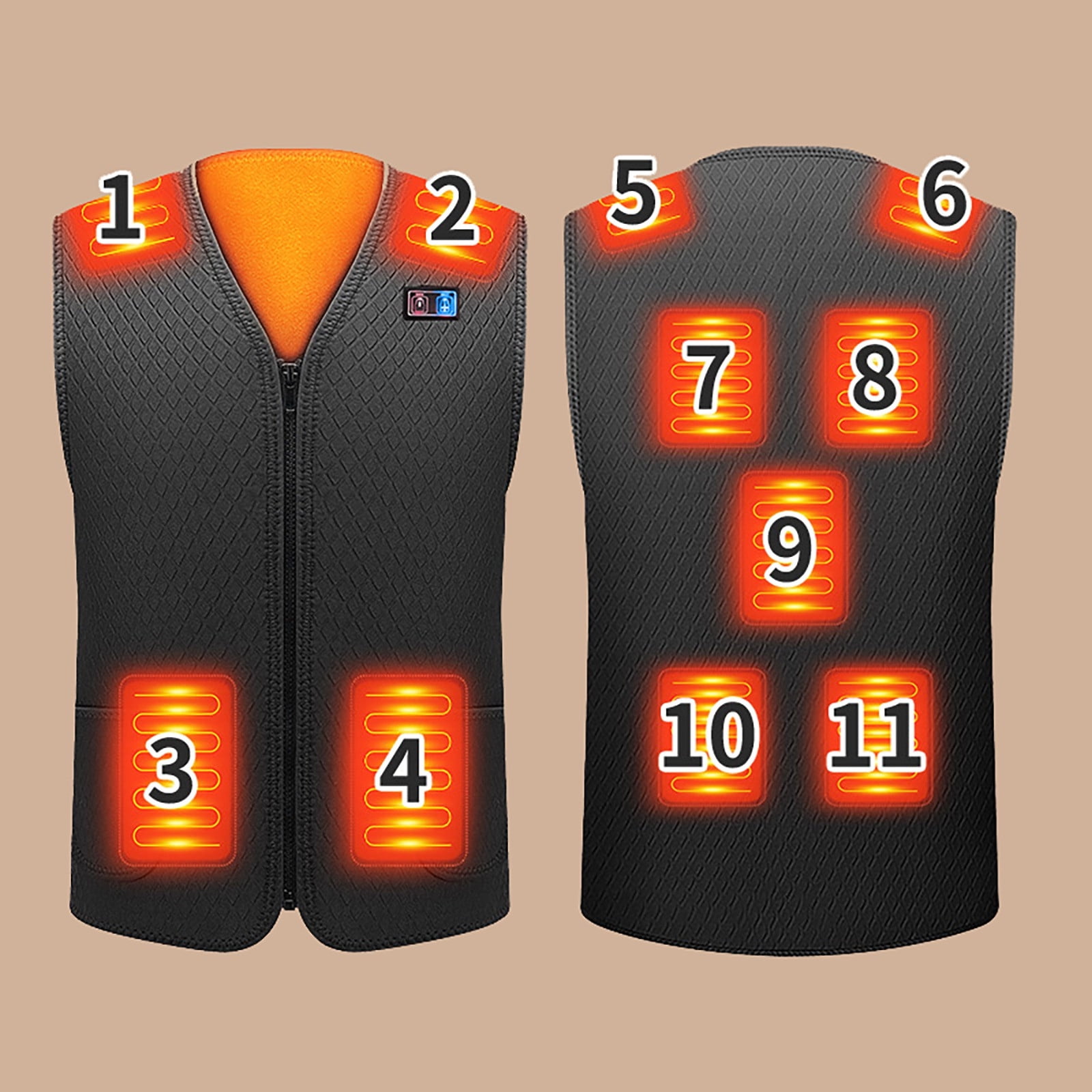 LEKDFST Heated Vest for Men Women Lightweight 2 Heat Levels 11 Heat ...