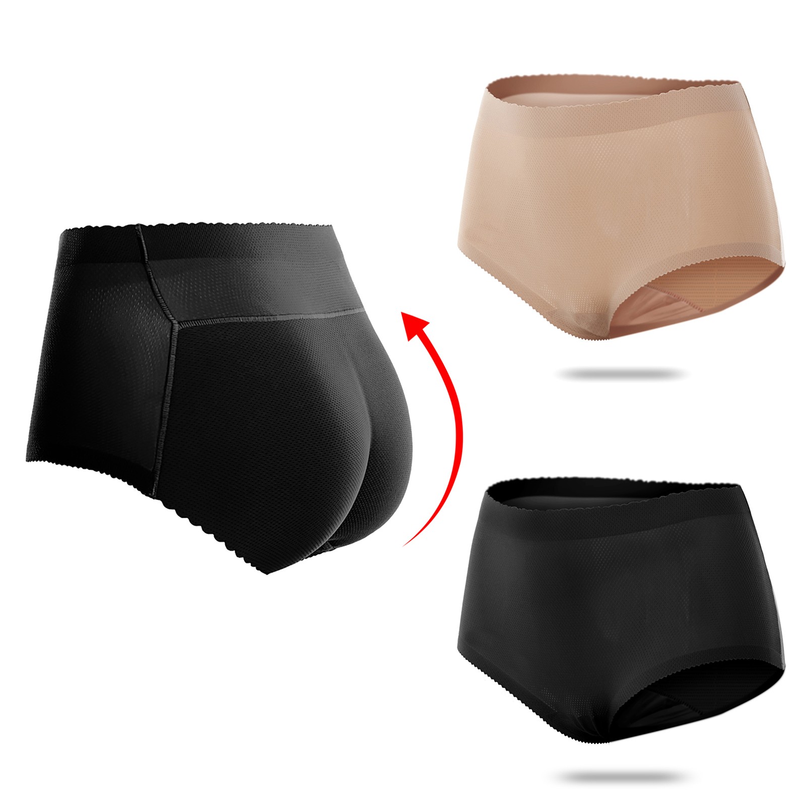 LEKDFST Enhancer Lifted Underwear Seamless Padded Briefs Shapewear ...