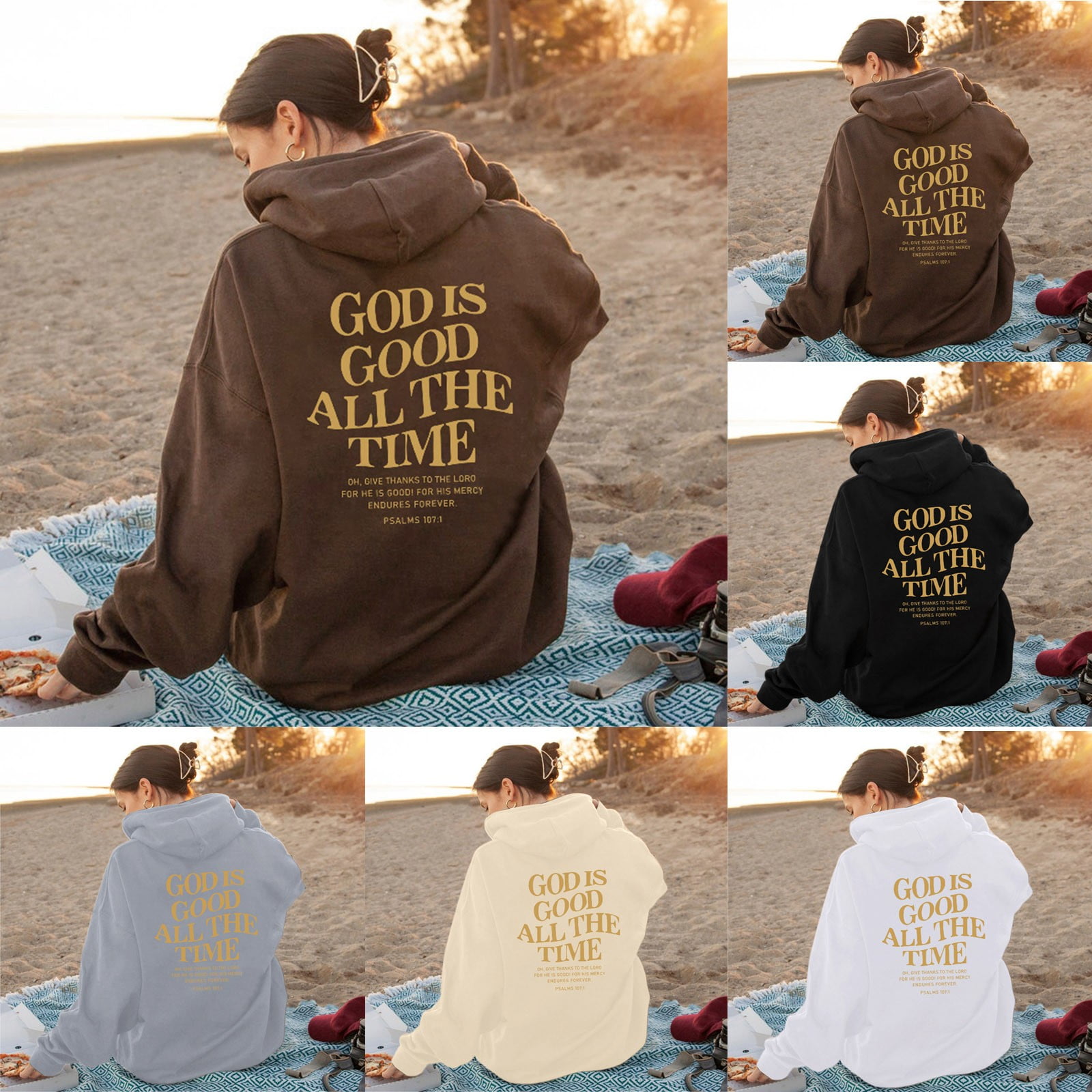 LEKDFST Oversized Christian Hoodies for Women Faith Jesus Bible Verse ...