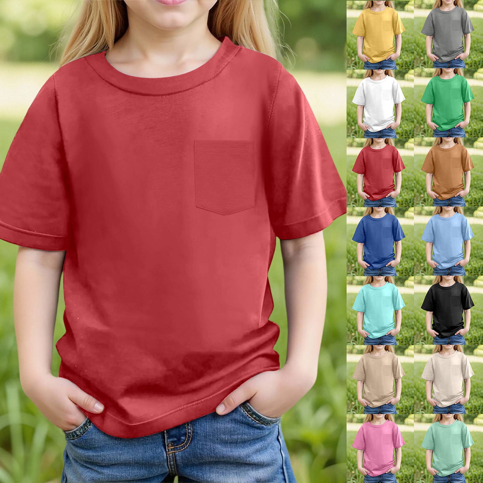 LEKDFST Toddler Girl Shirts Short Sleeve Crew Neck Crop Tops Summer ...