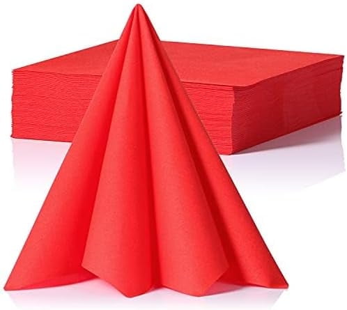 LEKOCH Premium Large Disposable Red Paper Napkins Air Laid Guest Towel ...