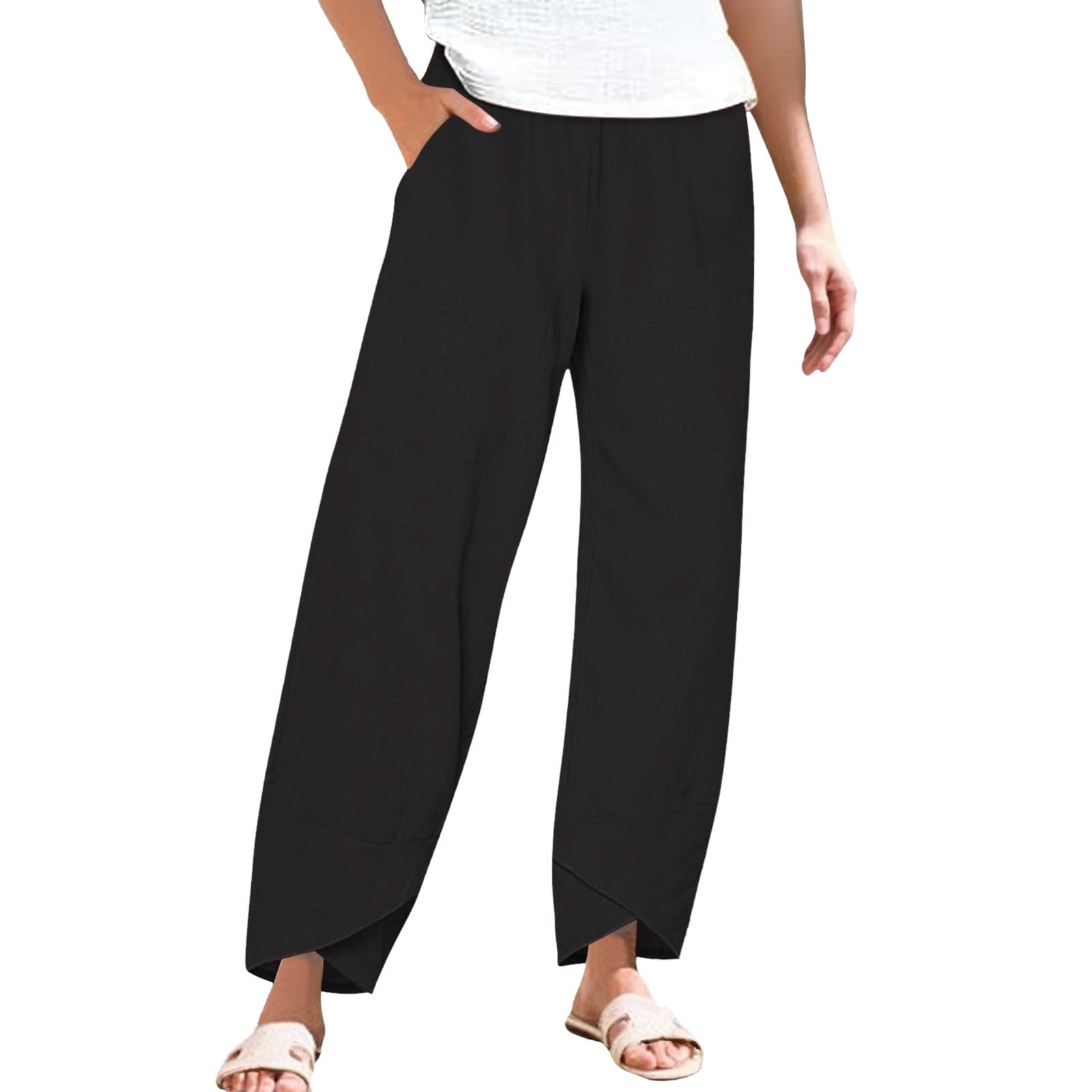 LEKODE Ankle Length Pants for Women Golf Pants Pants for Women Loose ...