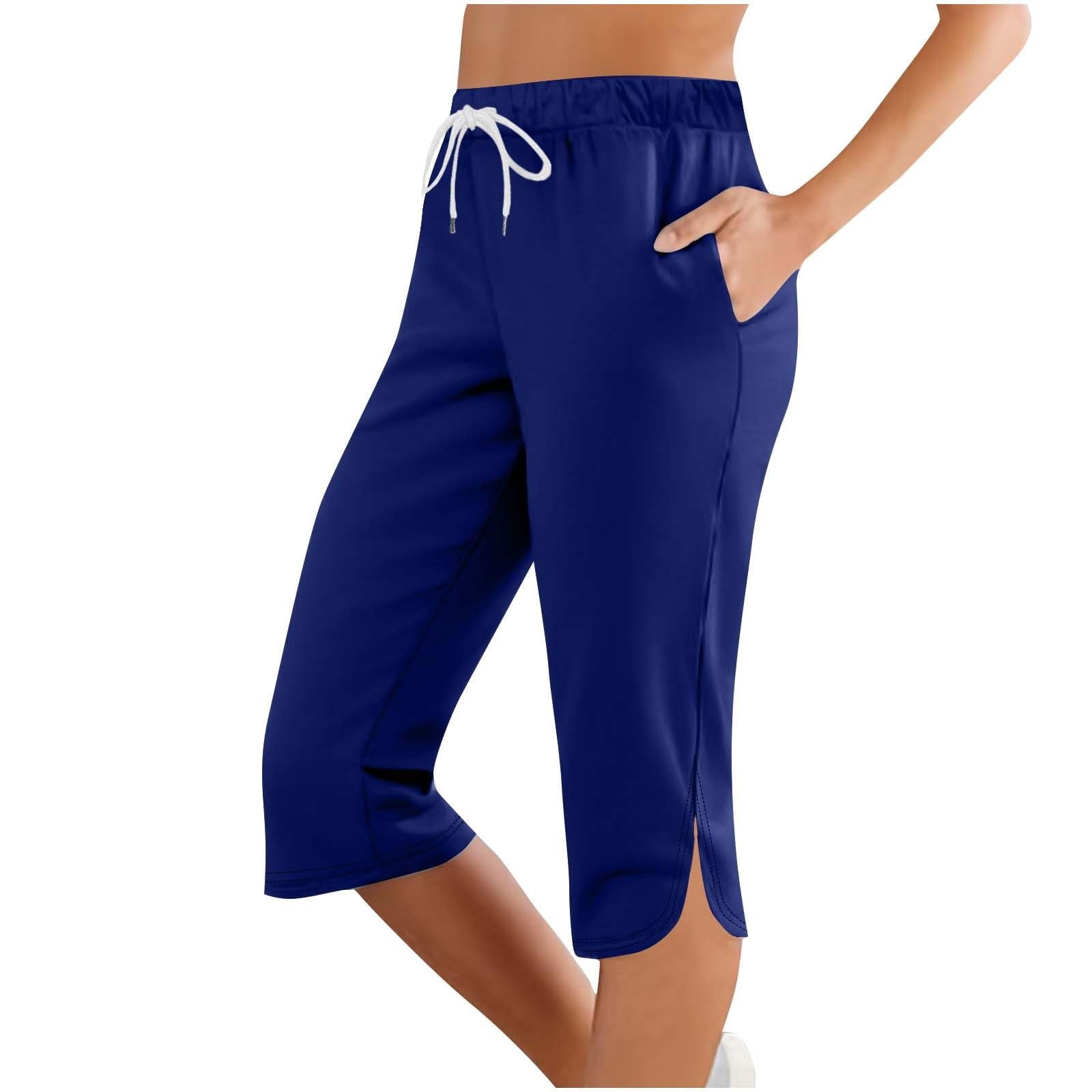 LEKODE Capri Wide Leg Pants for Women's Swim Capris Casual Wide Leg ...