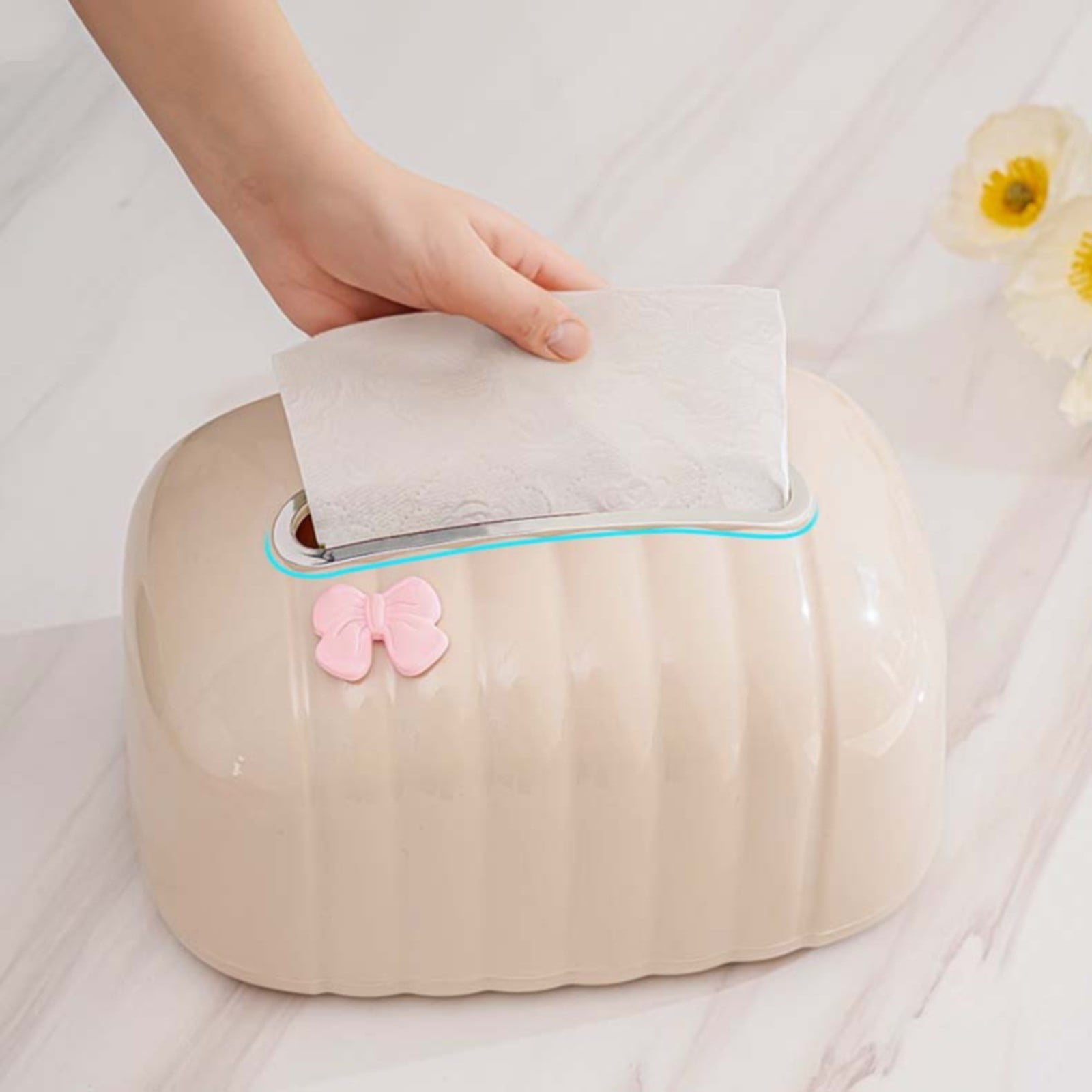 LEKODE Foway Tissue Box Cover With Storage | Tissue Dispenser Organizer ...