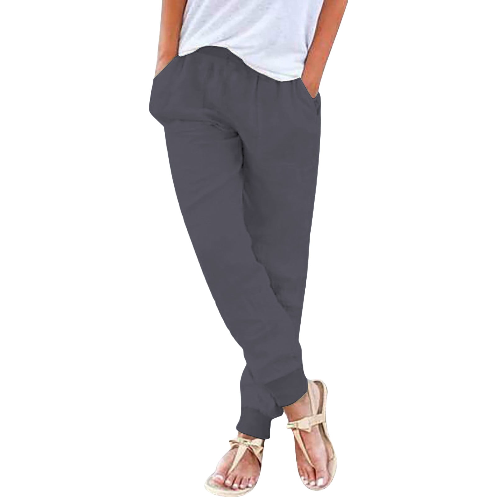 LEKODE Linen Pants Slacks for Women Comfy Pants Women Golf Pants Tall ...