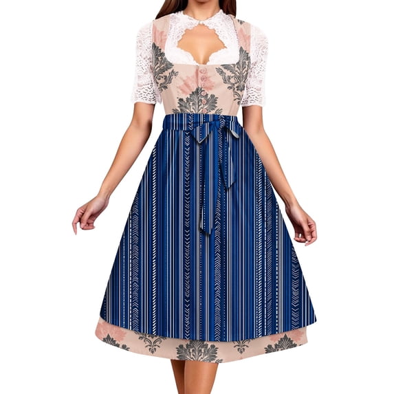 LEKODE oktoberfest outfits women dirndl dress Bavarian Dress tracht ...