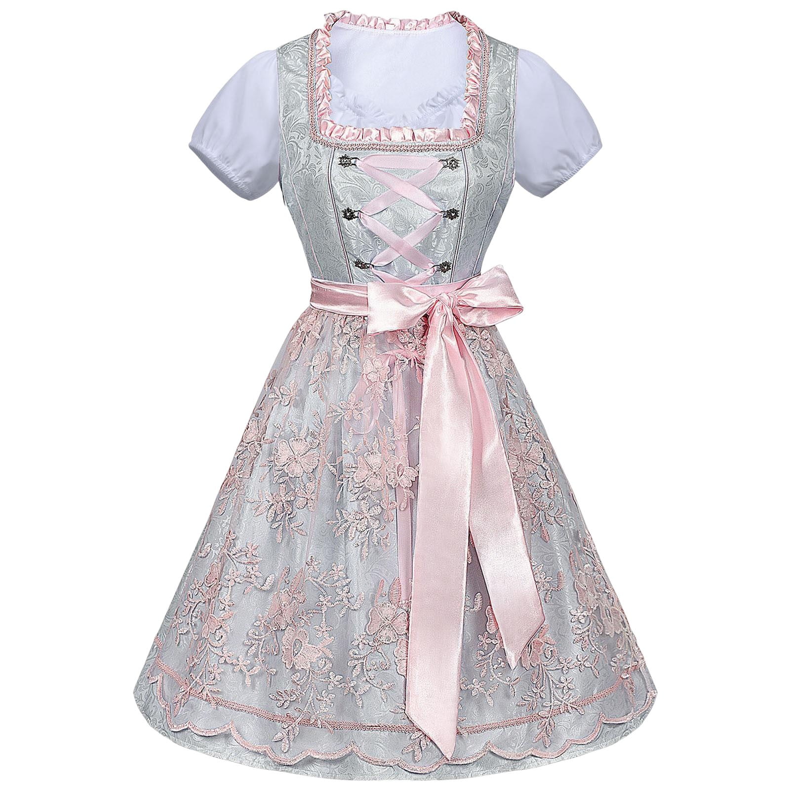 LEKODE oktoberfest outfits women dirndl dress Bavarian Dress tracht ...