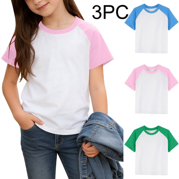 LEKWK 3 Piece Toddler Baseball T Shirt Kids Short Sleeve Crewneck Cute ...