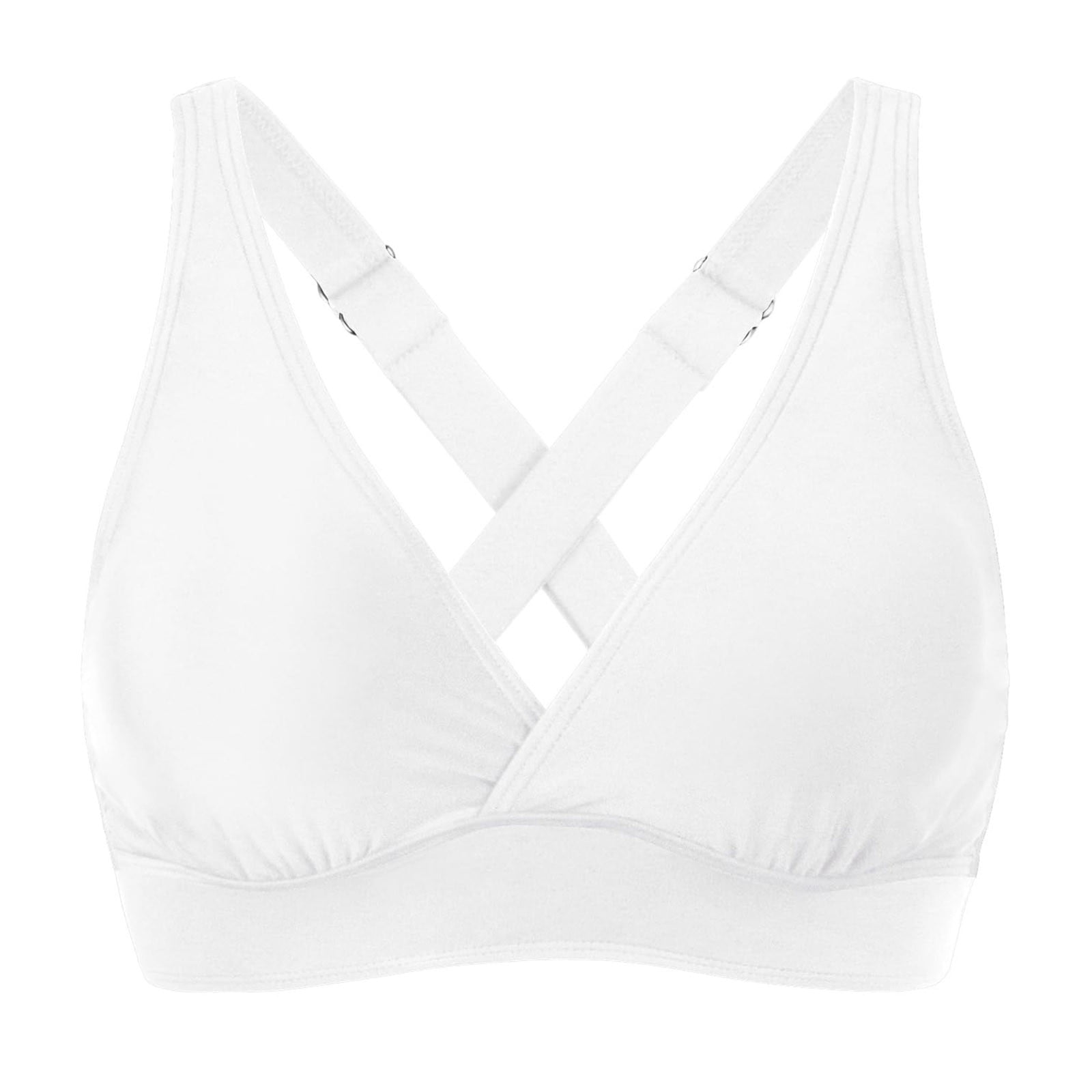 LEKWK Bikini Tops for Women Push Up Criss Cross Back Swim Top V Neck ...