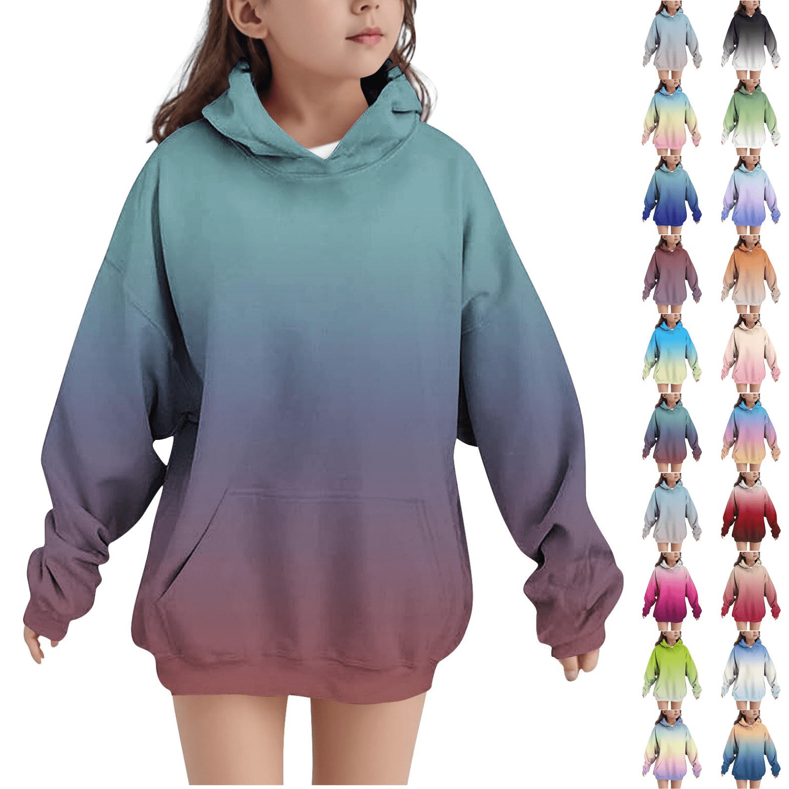 LEKWK Cute Hoodies for Teen Girls Oversized Cute Sweatshirts Long ...