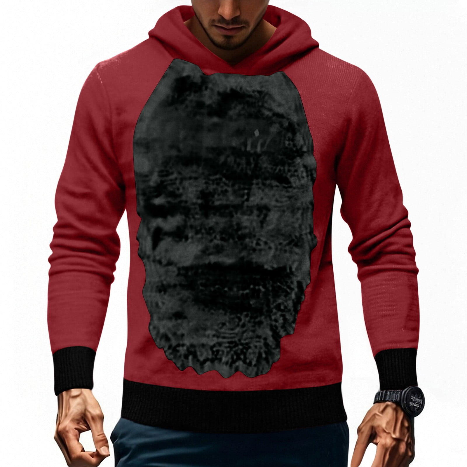 LEKWK Funny Christmas Hoodies for Men Fleece Holiday Party Sweatshirts ...