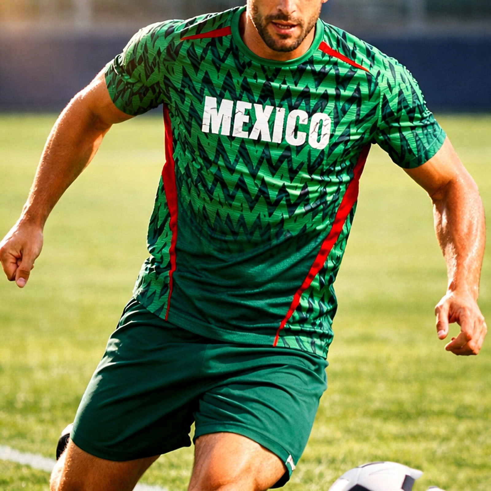 LEKWK Mexico Jersey Men Short Sleeve Quick-Dry International Football ...